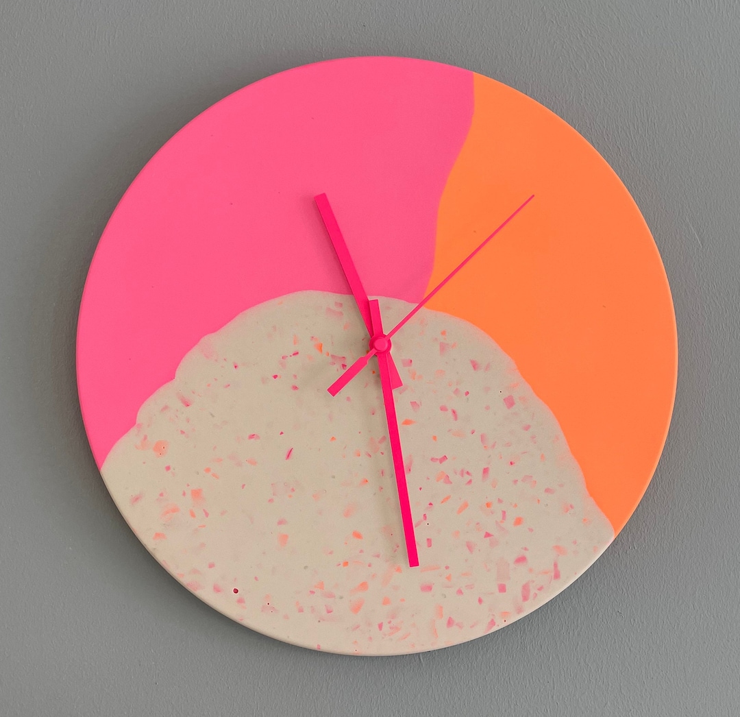 Wall Clock NEON Handmade With Silent Quartz Movement Neon Pink, Neon ...