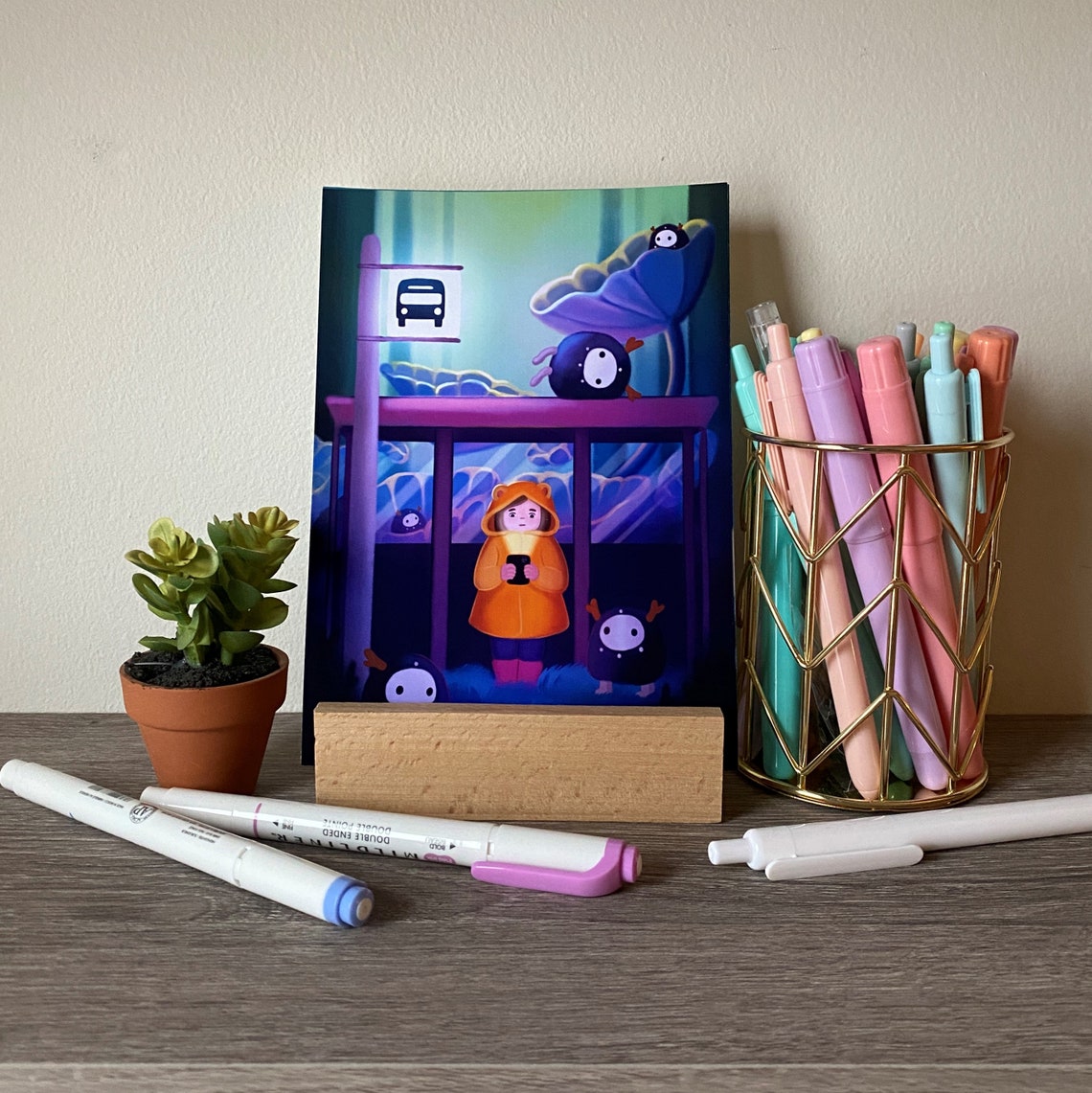 Bus Stop Company | Whimsical Illustration Cute Forest Friends and Girl ...