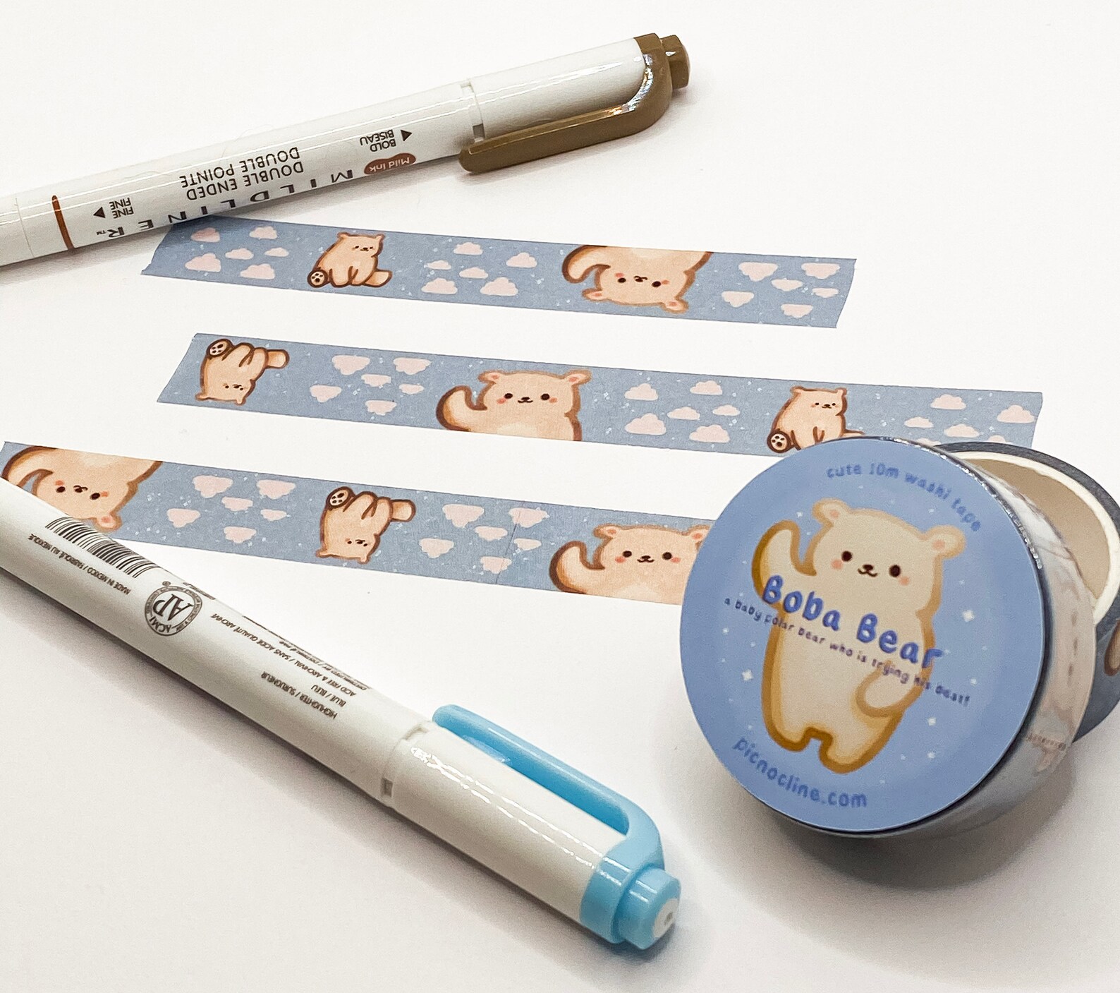 Boba Bear the Baby Polar Bear Washi Cute Boba Polar Bear - Etsy