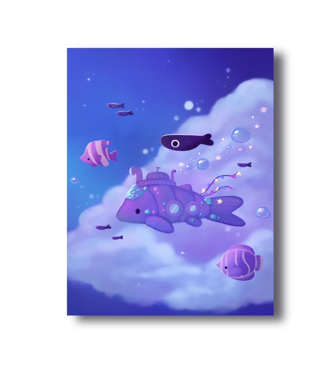 Clouded Thoughts | Cute Artwork - Signed Borderless Giclee Art Print - Etsy