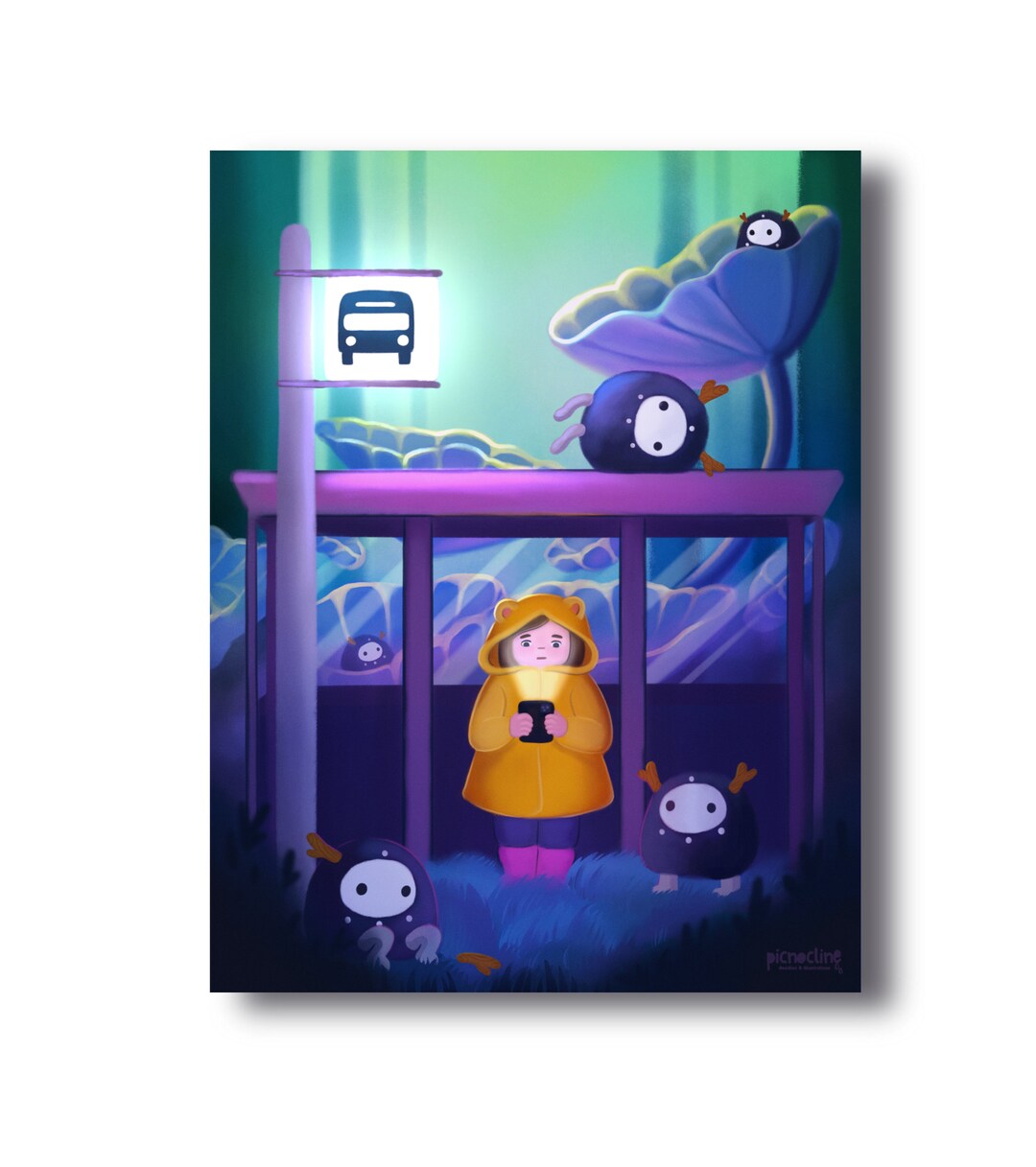 Bus Stop Company | Whimsical Illustration Cute Forest Friends and Girl ...