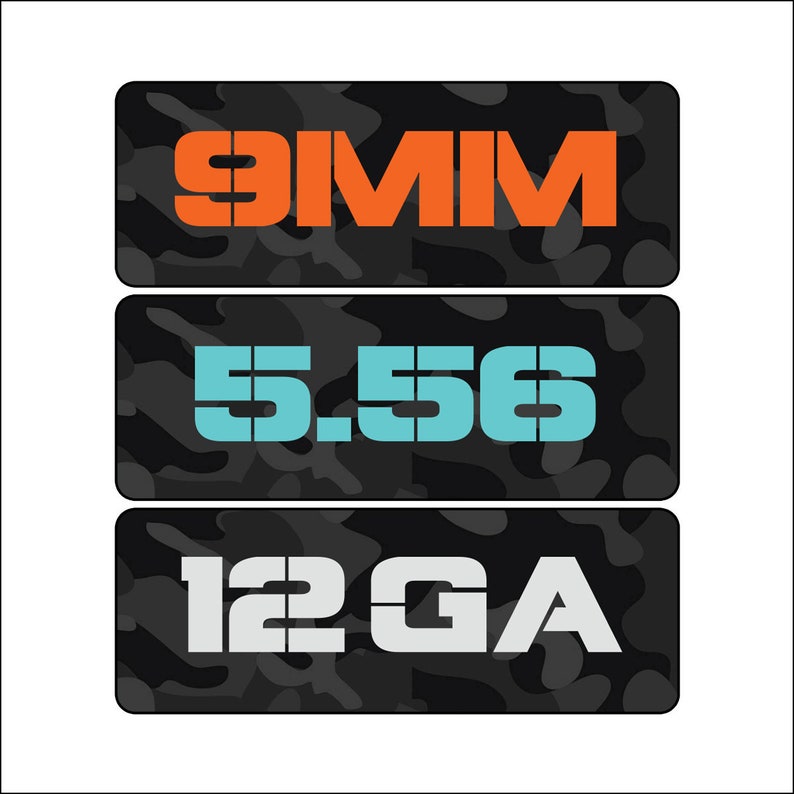 Custom Ammo Case Label Multicam Vinyl Sticker Decals - 9MM | .45 | 5.56 ...