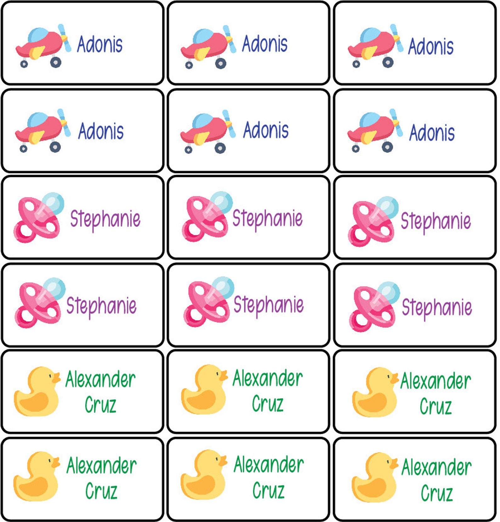 Custom Daycare Labels - Camp Labels - School - Nursery Labels ...