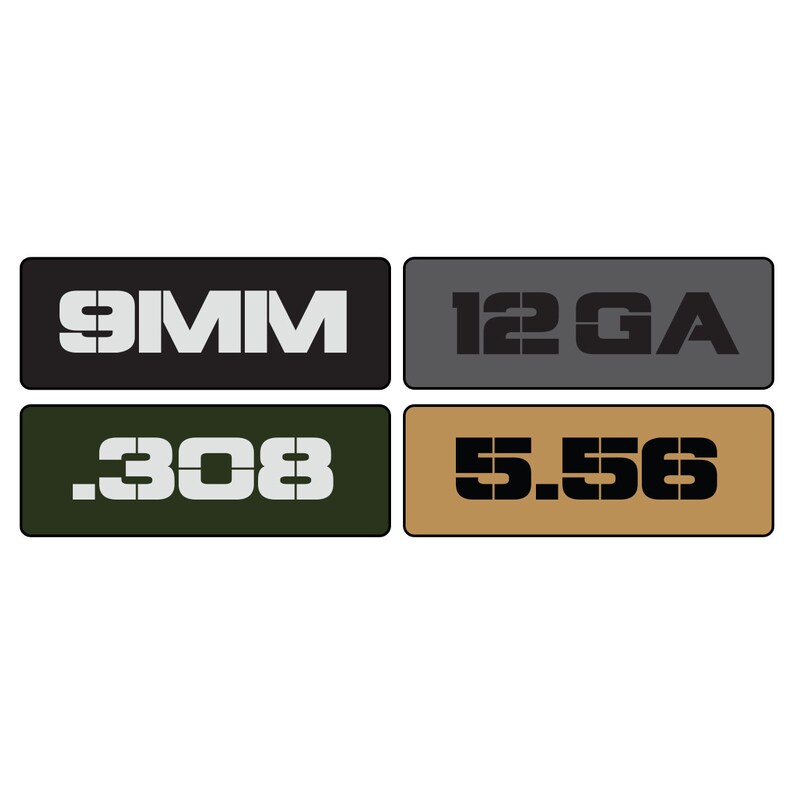 Ammo Case Label Vinyl Sticker Decals - 9MM | .45 | 5.56 | 7.62 | 12GA ...