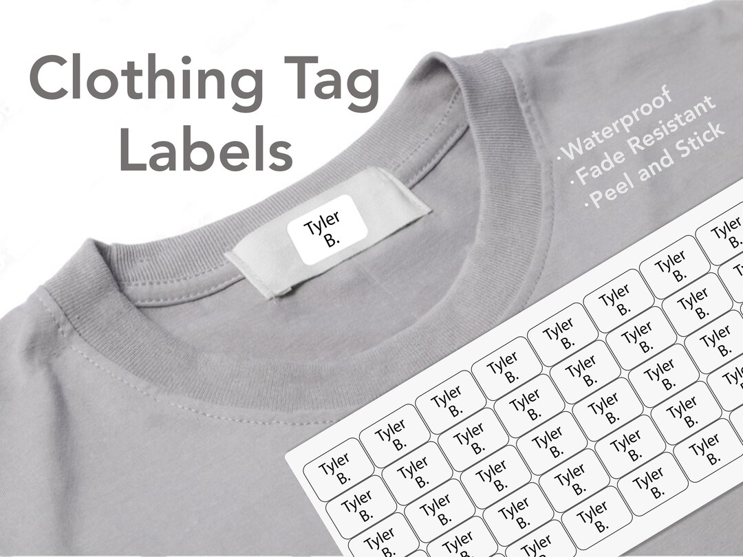 Clothing Tag Peel and Stick Adhesive Name Labels | Set of 100 | Camp ...