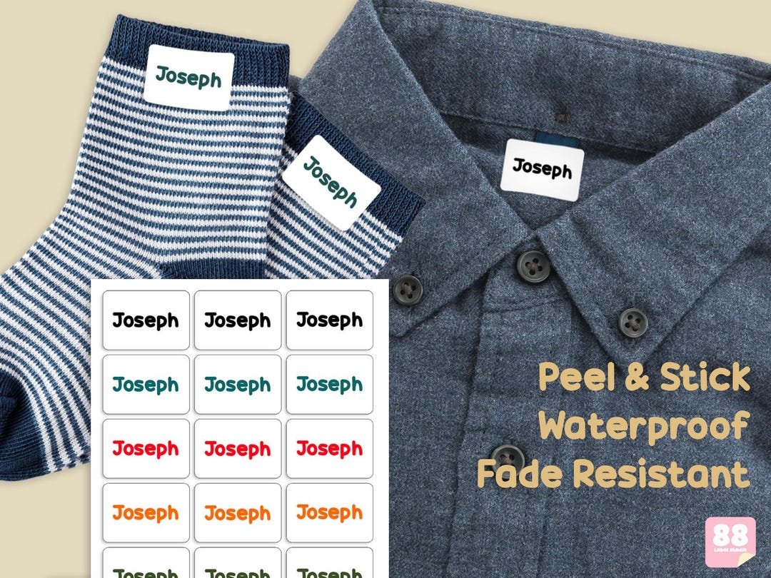 Peel & Stick Clothing Labels for Direct Application | Waterproof Name ...