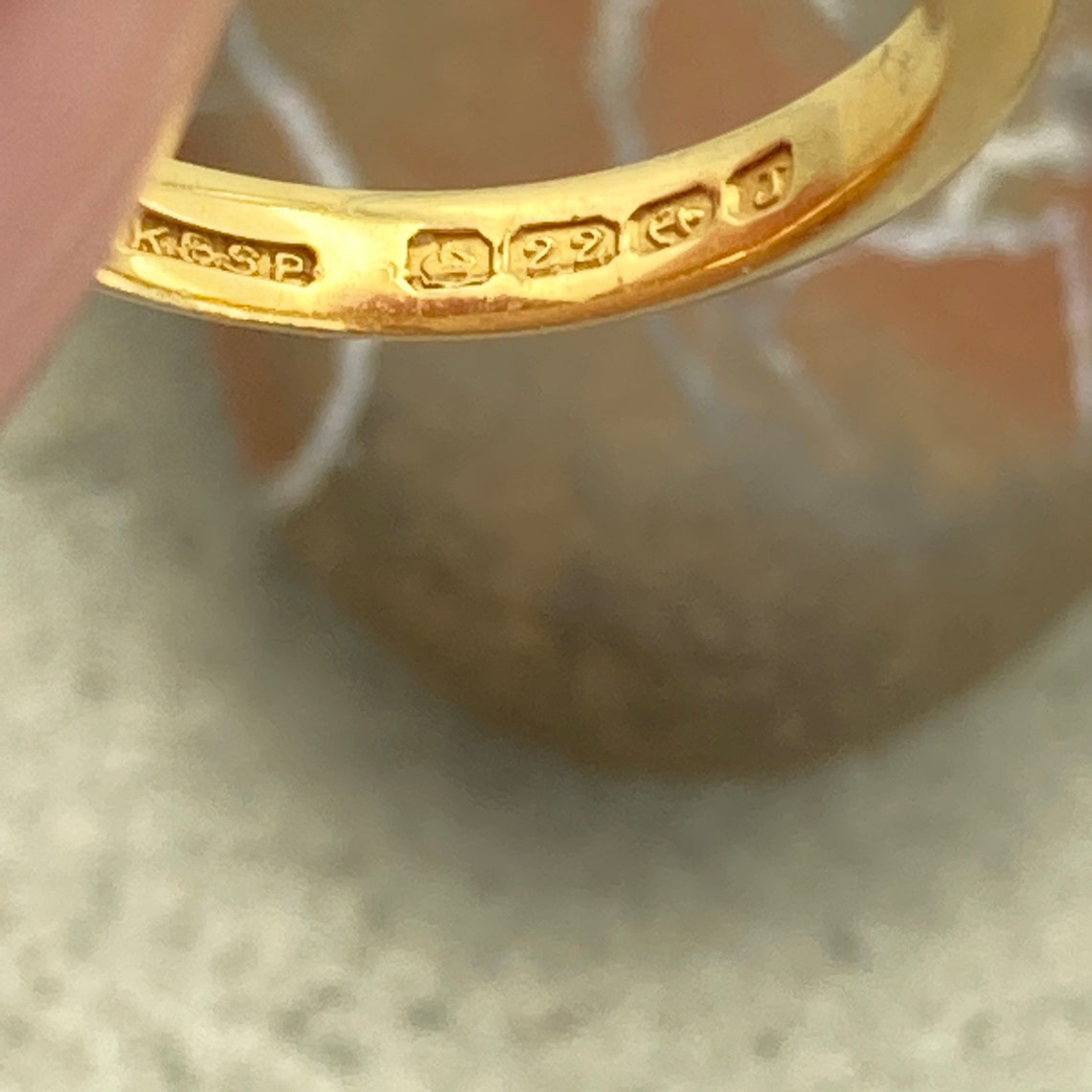 Vintage 22ct Gold wedding band by Kinsey Brothers & Patrick | Etsy