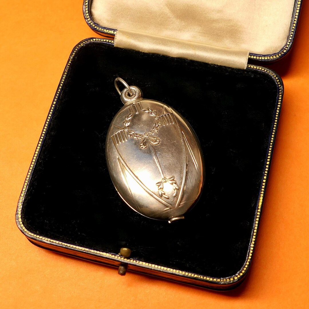 French Antique Sterling Silver Mirror, Locket, Pendant - Etsy