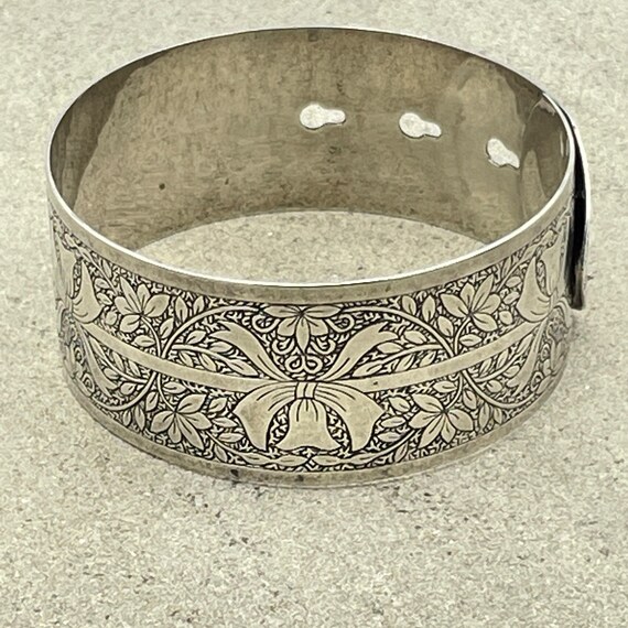 1940s charles horner sterling silver adjustable bangle - Gem