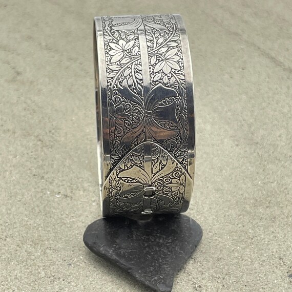 1940s charles horner sterling silver adjustable bangle - Gem