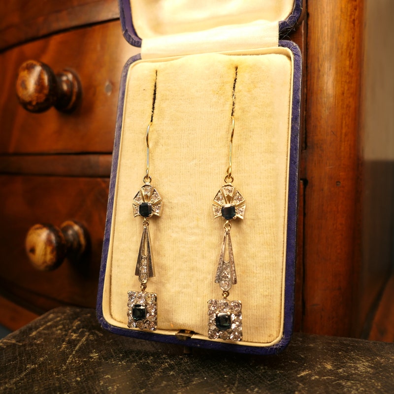 Art Deco Drop Earrings - Etsy