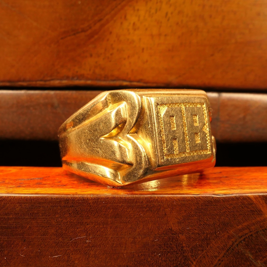 French, 18ct Gold, Gents Signet Ring, c1940s - Etsy France