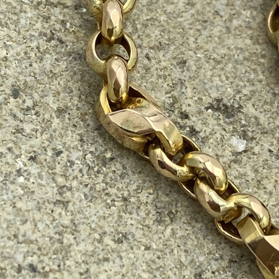 Antique 9ct Gold, Long guard Chain, Tulip & Belcher L… - Gem