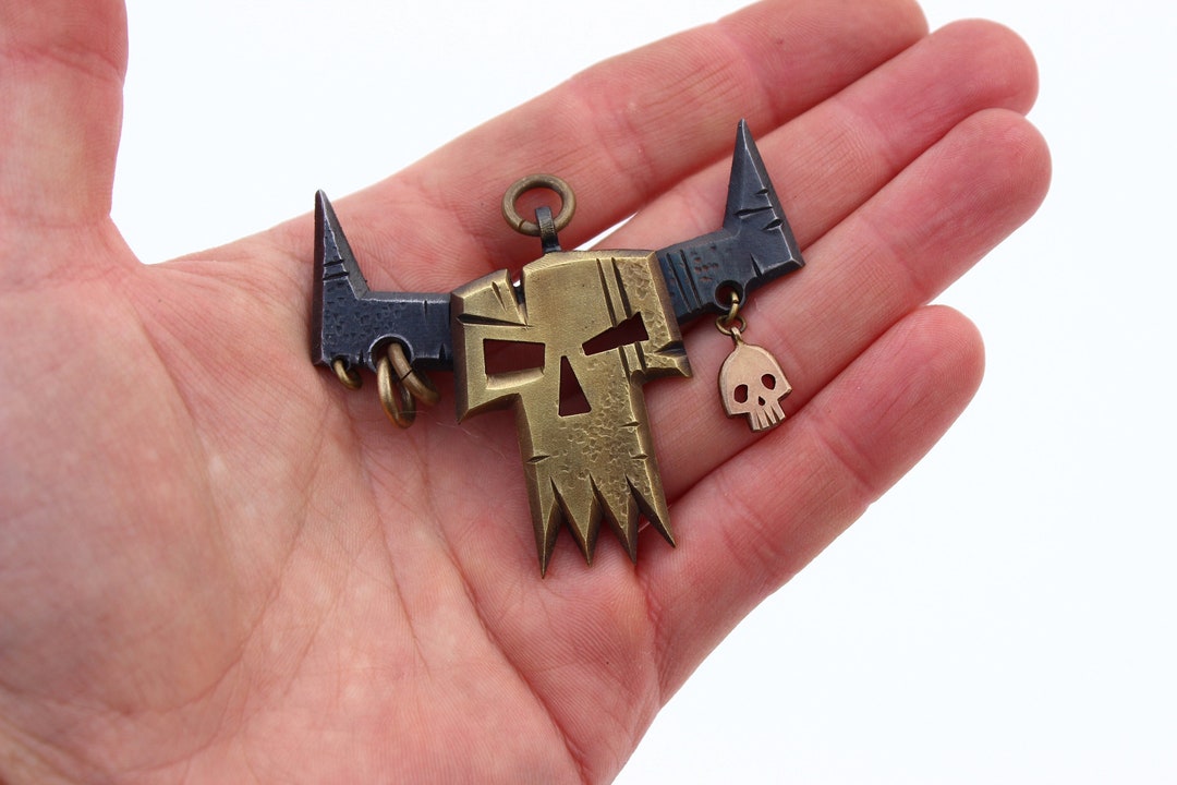 Ork Pendant Necklace Chain Orks Fantasy Handmade Pendant Greenskins ...