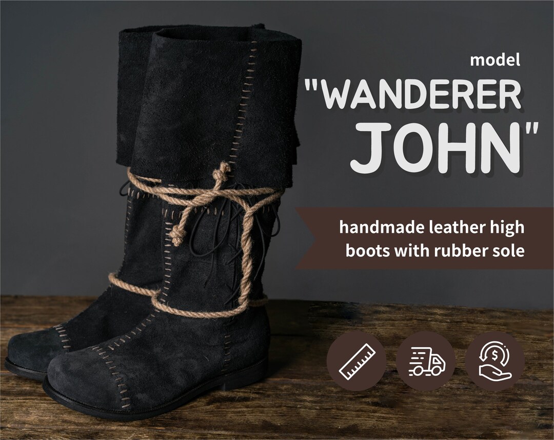 BY INDIVIDUAL MEASUREMENTS Black Suede Birka Boots Model wanderer John ...
