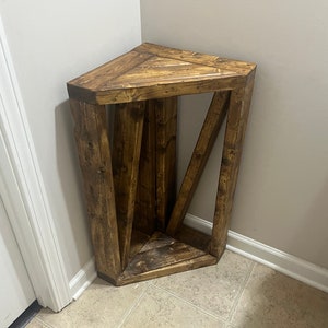 Farmhouse Corner Table. (hammered & Distressed) - Etsy