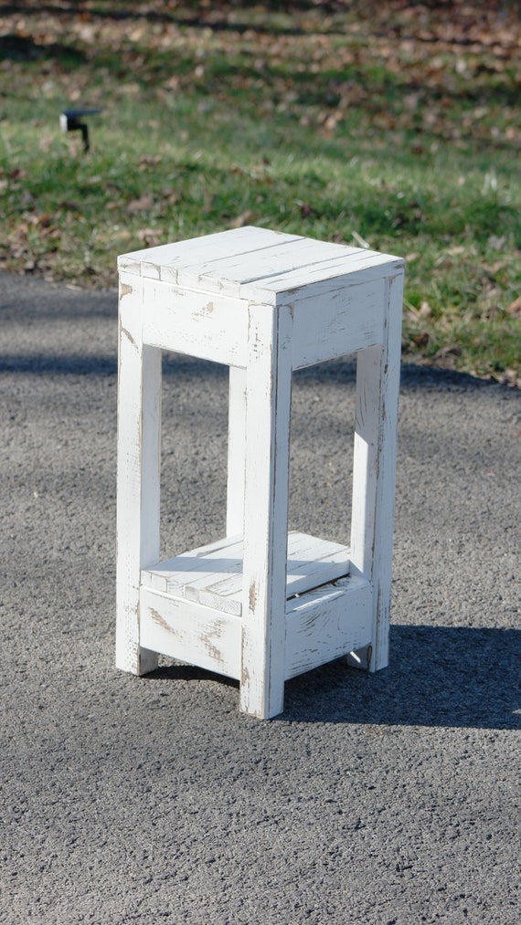 10X10X22 Inch Side Table Small All White Distressed Coffee Table SMALL Reclaimed Wood Rustic Farmhouse style End Table Etsy