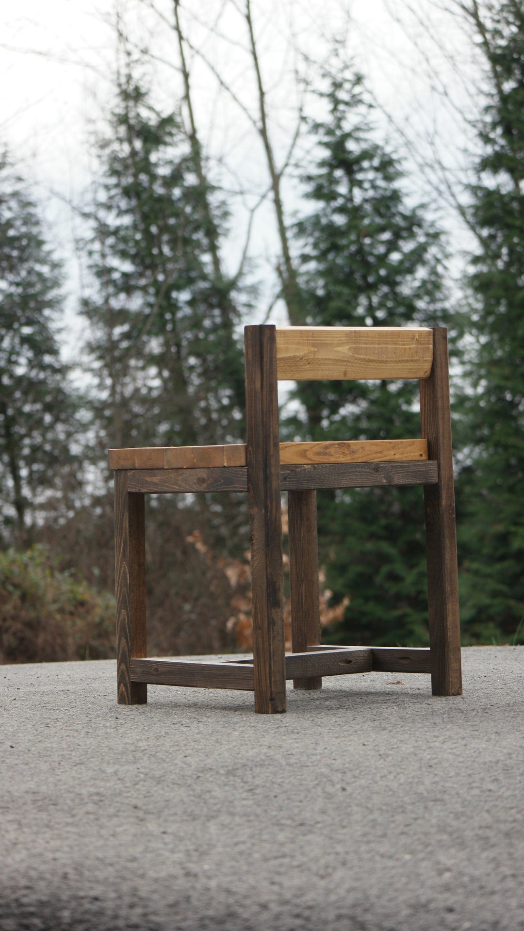 Rustic Farmhouse-style Solid Wood Chair - Etsy