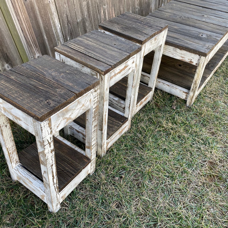 Rustic Farmhouse Wood End Table - Etsy