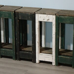 SMALL Reclaimed Wood Style Rustic Farmhouse-style End Table/ 10X10X26 ...