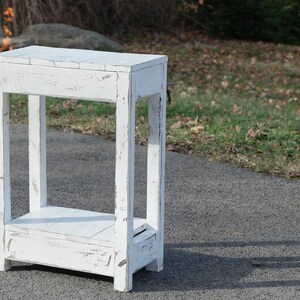 Rustic Vintage-design White End Table - Etsy