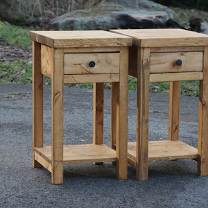 Slim Rustic Modern Nightstands Set of 2 / Single - Etsy