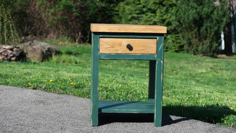 Rustic Painted Nightstand(s) With Drawer & Shelf - Etsy