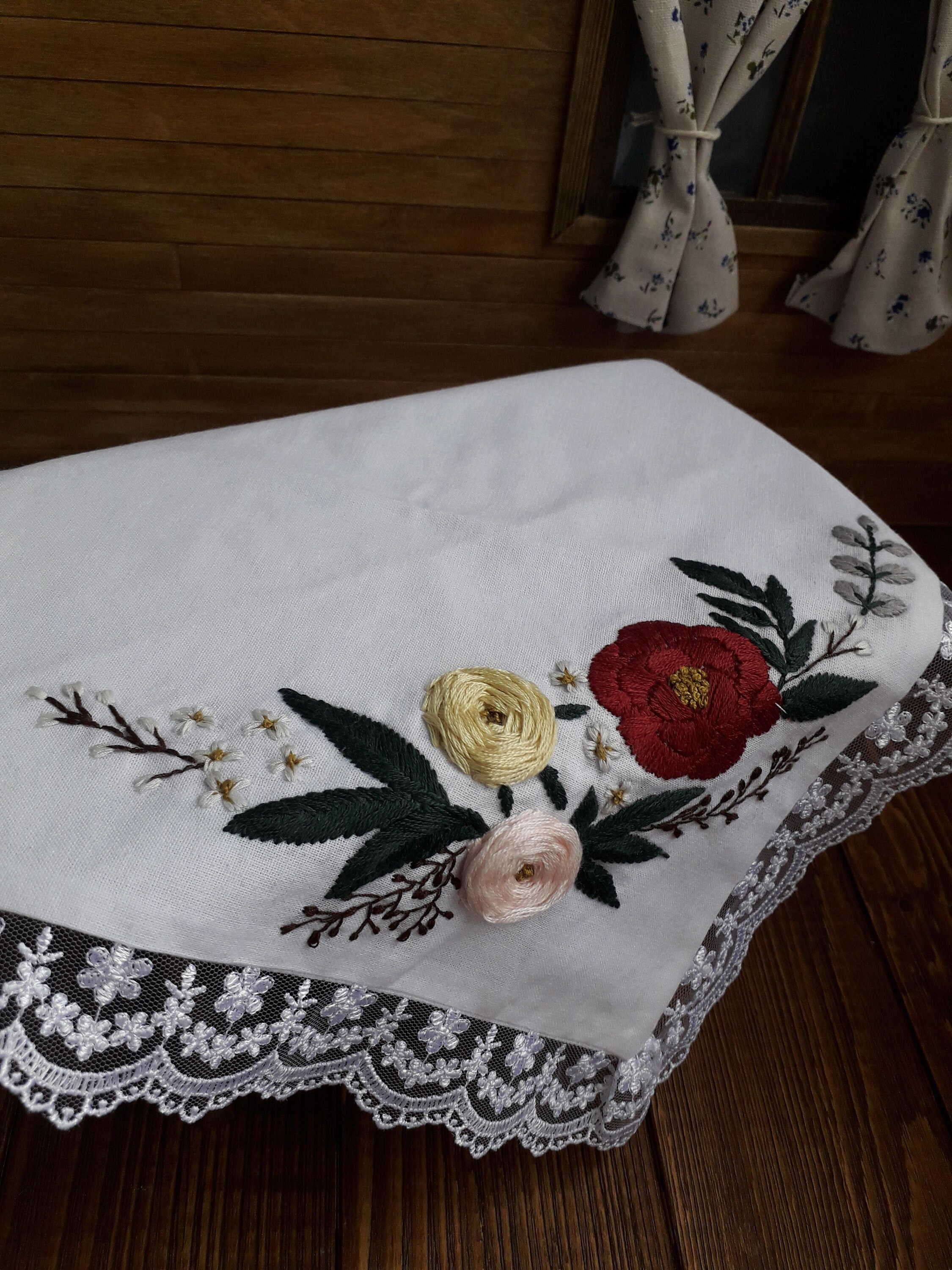 Scale 1: 6, Miniature Tablecloth, Embroidered Tablecloth, Handmade ...
