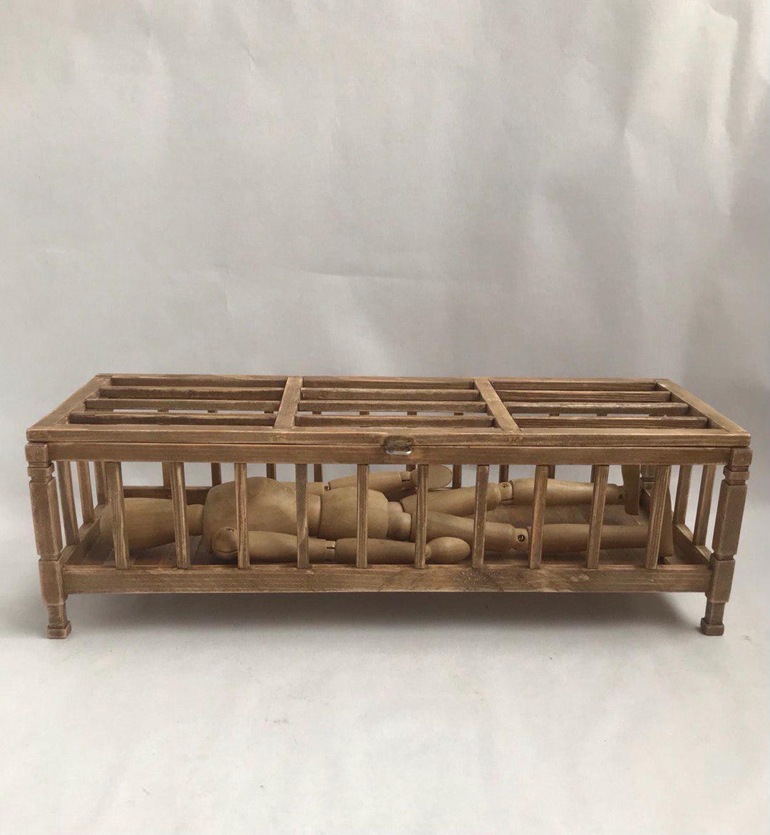 1:6 Scale Cage Bed for Dollhouse – Miniature Psychiatric Furniture ...