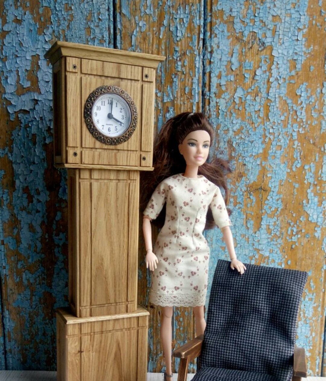 Miniature Doll Floor Clock, Doll House Accessories, Miniature Clock, 1/ ...