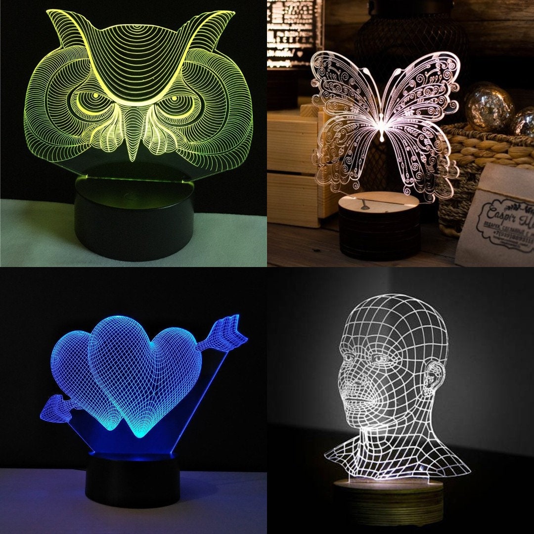 170 3D Lamp File Svg 3D Vektor Illusion AcrylLampe Light | Etsy