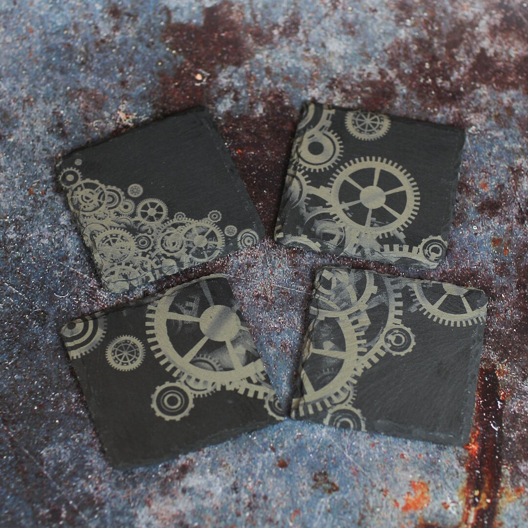 Steampunk Slate Coasters - Etsy