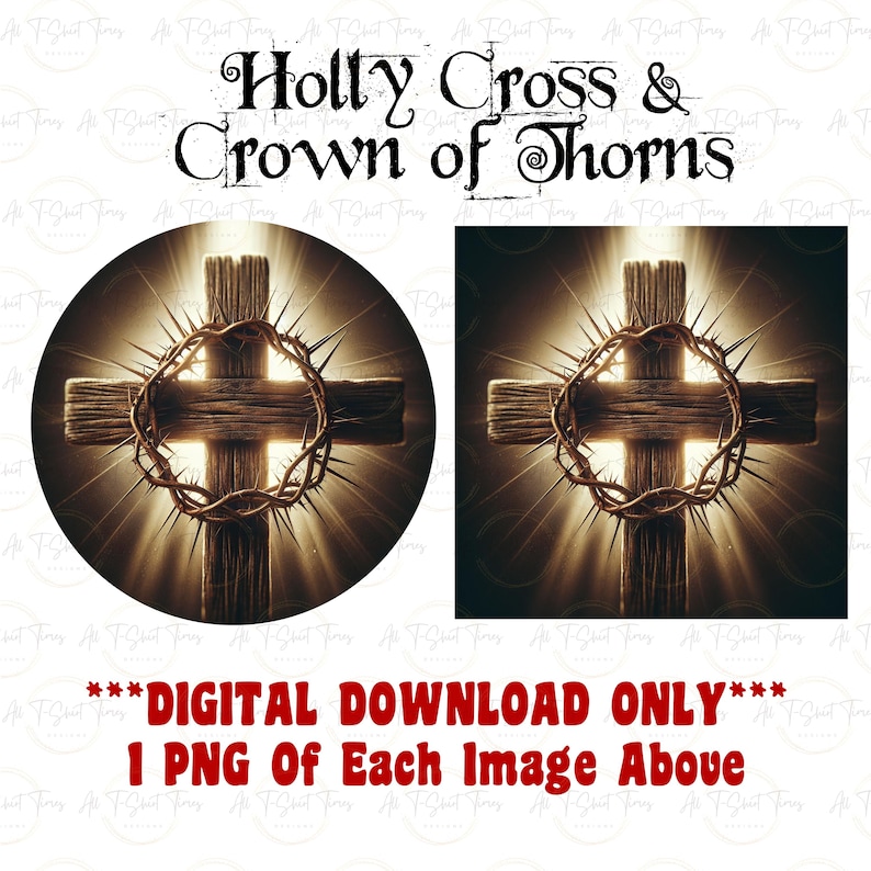 Distressed Cross With Crown of Thorns PNG: Christian Clip Art (digital ...