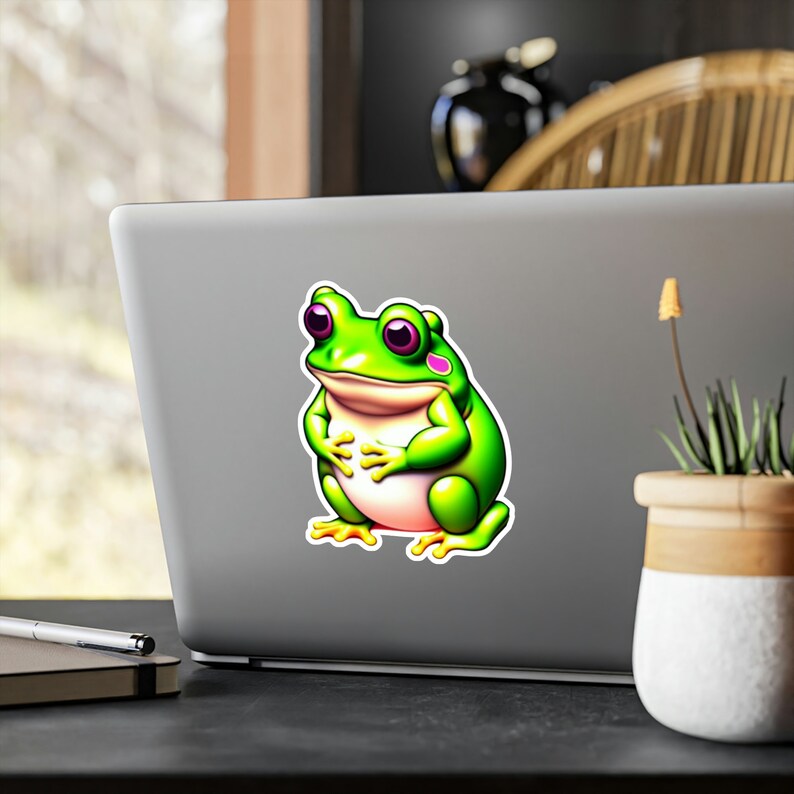 Fat Frog Sticker Funny Frog Sticker Frog Sticker Cute Frog Vinyl ...