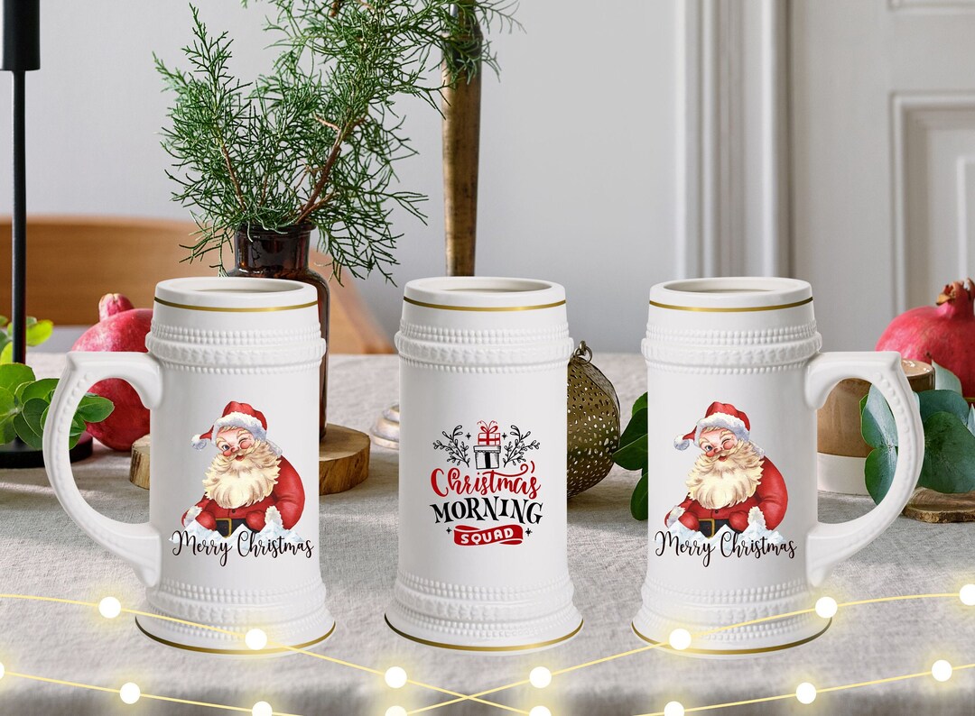 Christmas Stein, Vintage Santa Mug, Christmas Decor, Christmas Gift ...