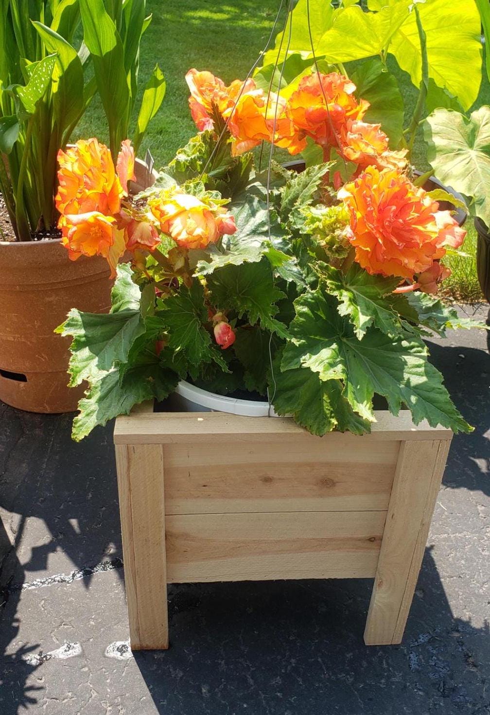 Handmade Cedar Planter Box: Rustic Farmhouse Style, Garden Planters - Etsy