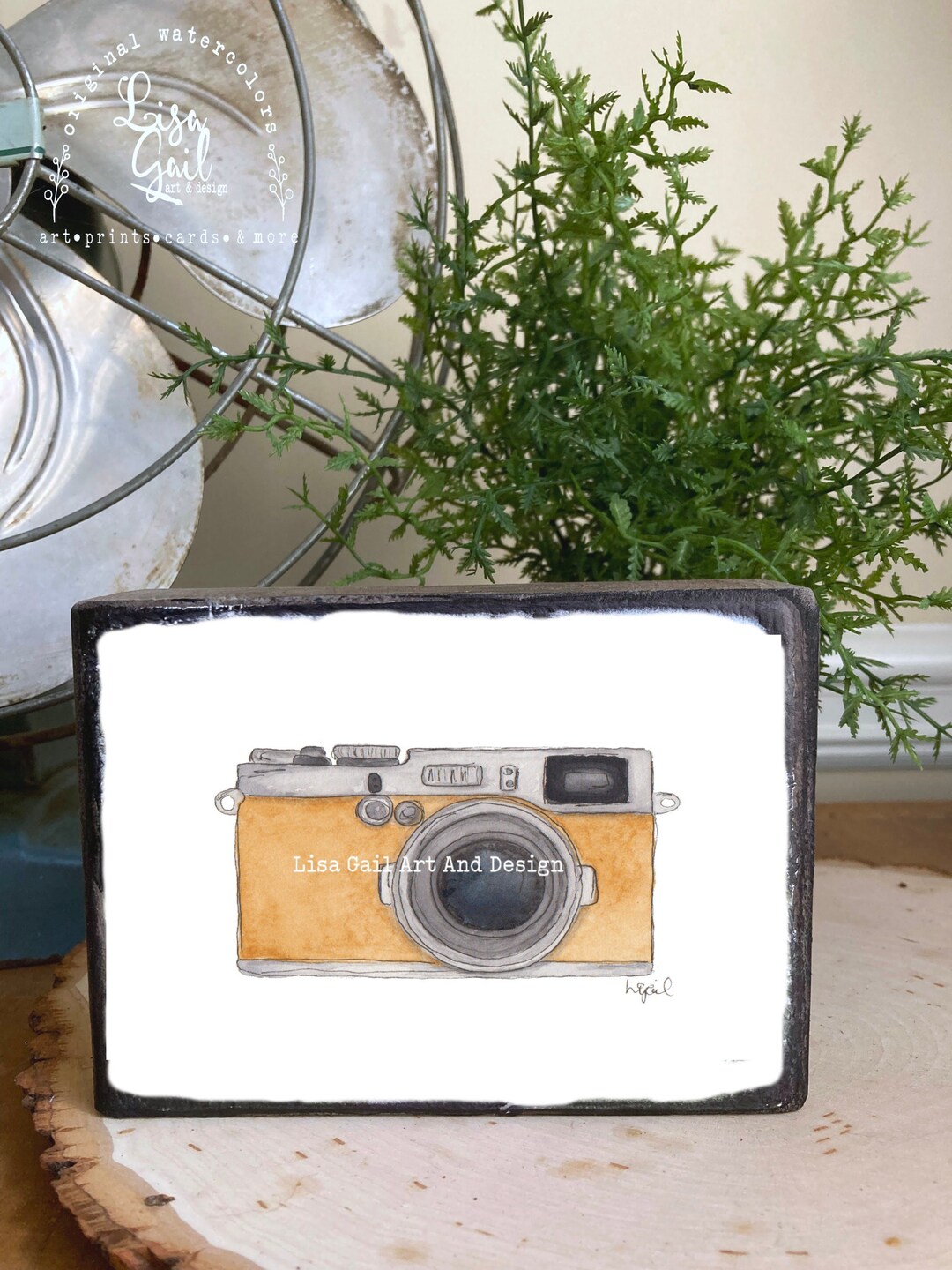 Vintage Camera Wood Art, Watercolor Camera Wood Art, Camera Art, Small ...
