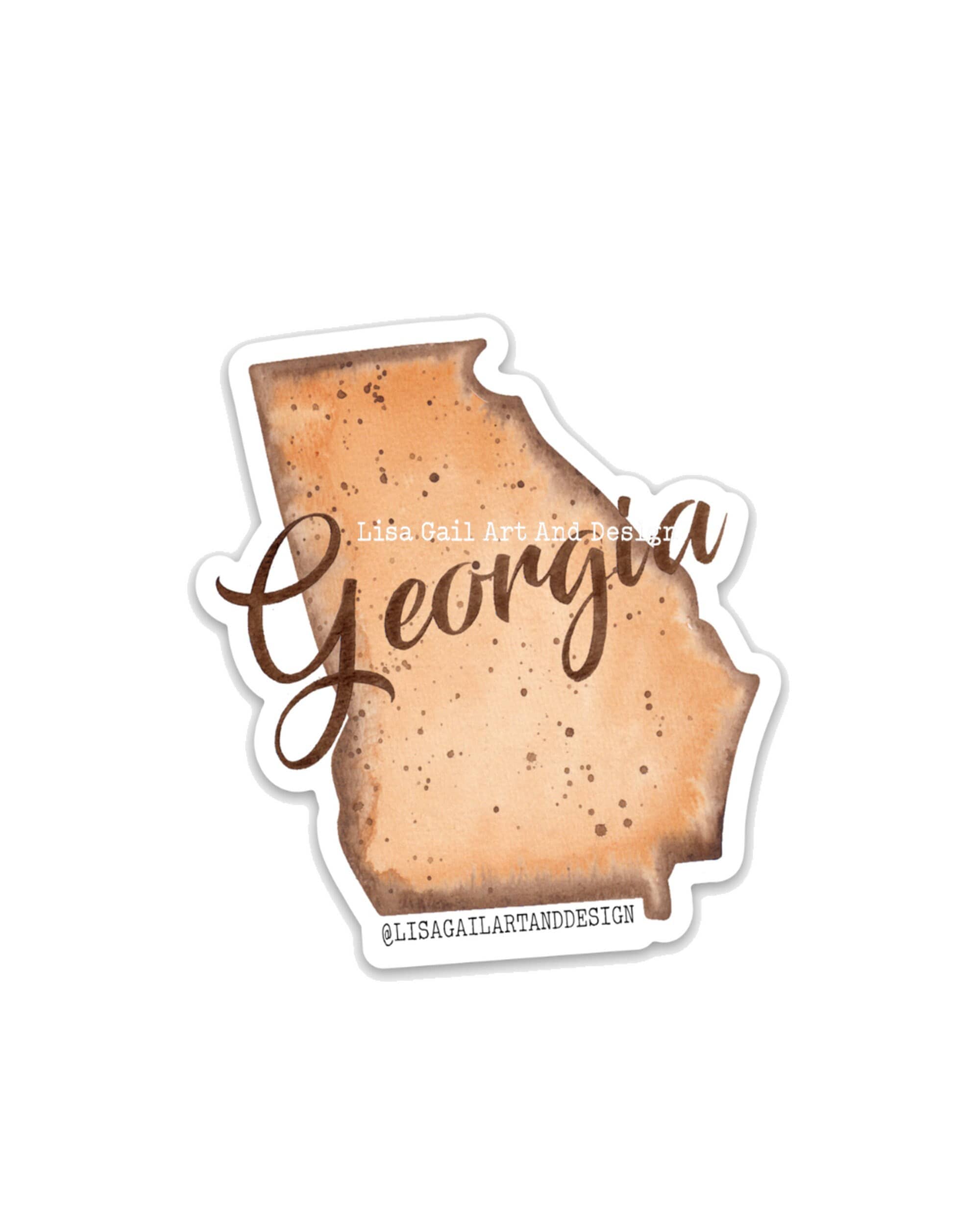 Georgia Sticker, Waterproof Vinyl Sticker of Georgia, Weatherproof ...