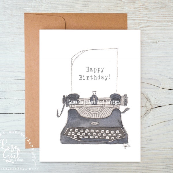 Typewriter Card - Etsy