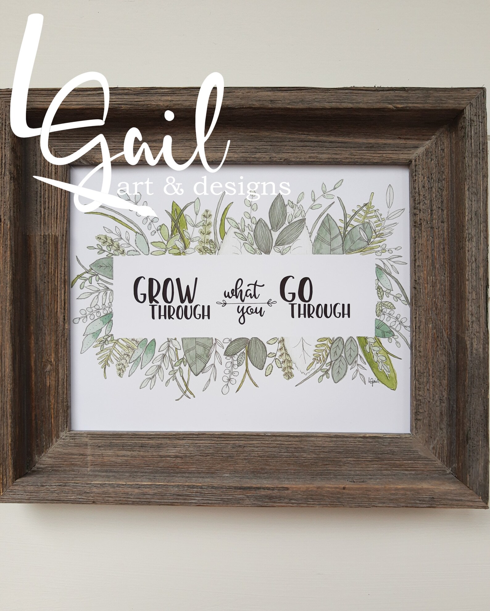 Inspirational Watercolor Print Grow Through What You Go | Etsy