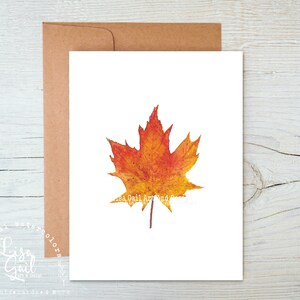 Fall Leaves Watercolor Card Set, Fall Leaves Note Cards, Autumn Leaves ...