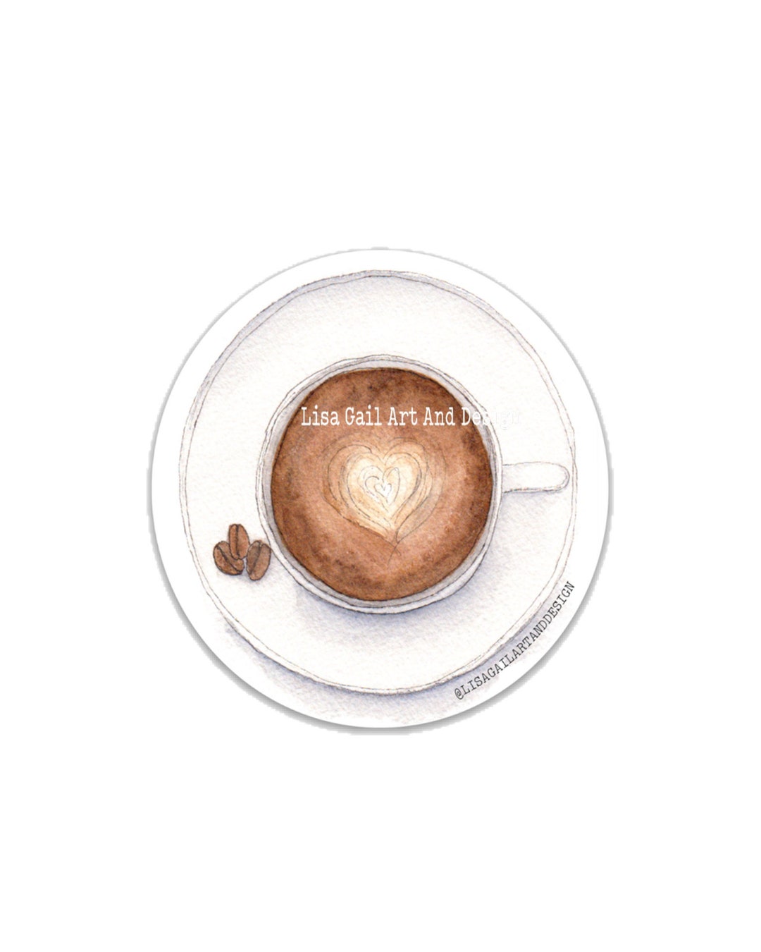 Coffee Sticker, Waterproof Vinyl Coffee Latte Sticker, Weatherproof ...