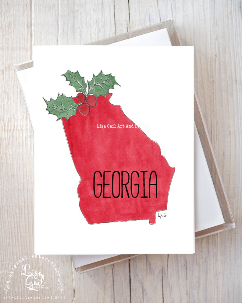 Georgia Christmas Cards, Souvenir Georgia Christmas Cards, Holiday ...