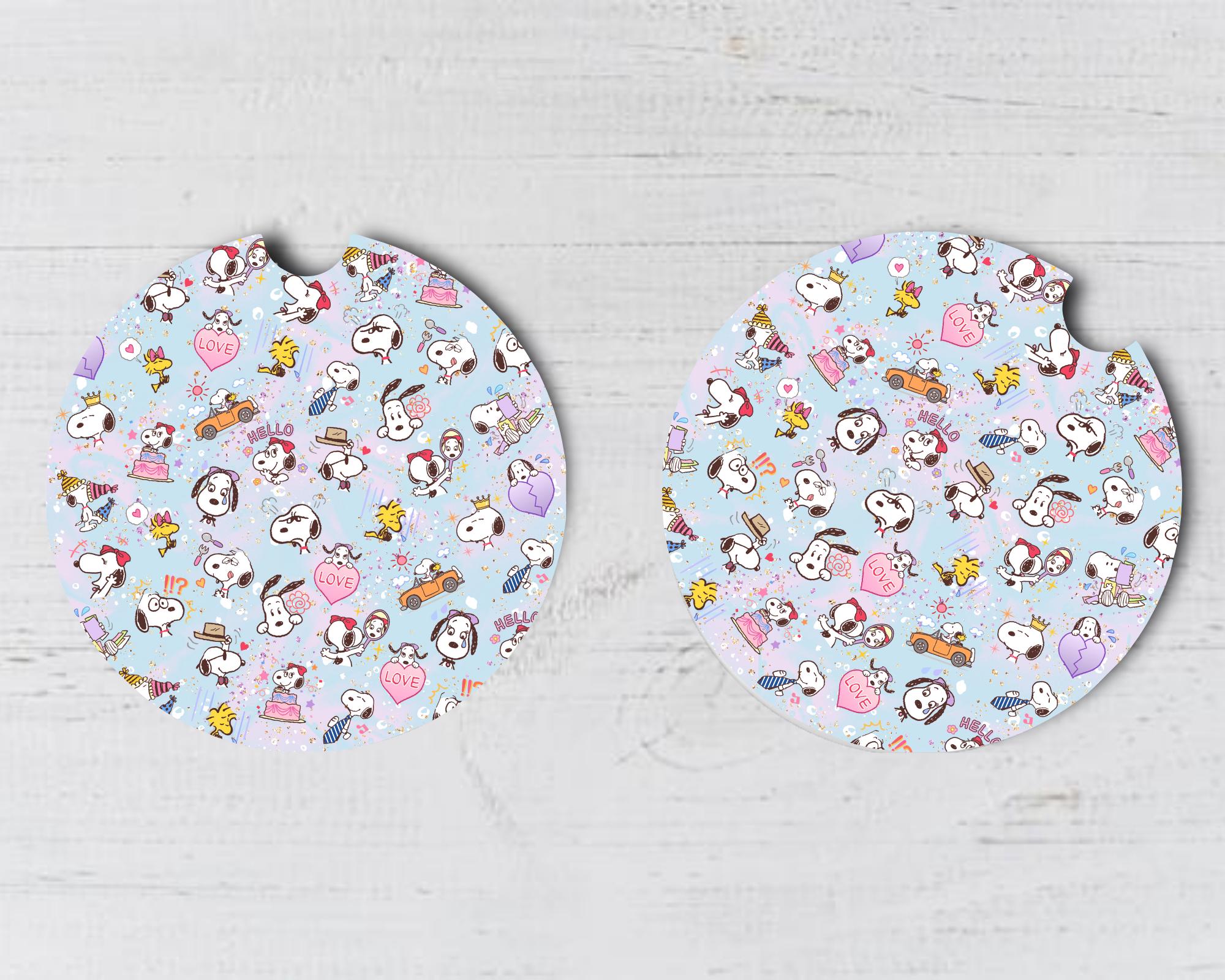 Snoopy Ceramic Car Coaster | Set of Two - Etsy