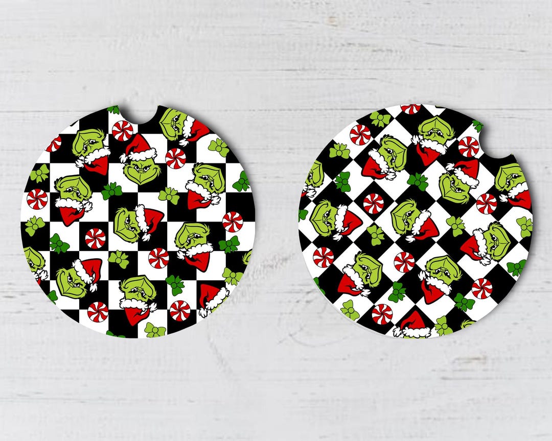 Grinch Ceramic Car Coaster - Etsy