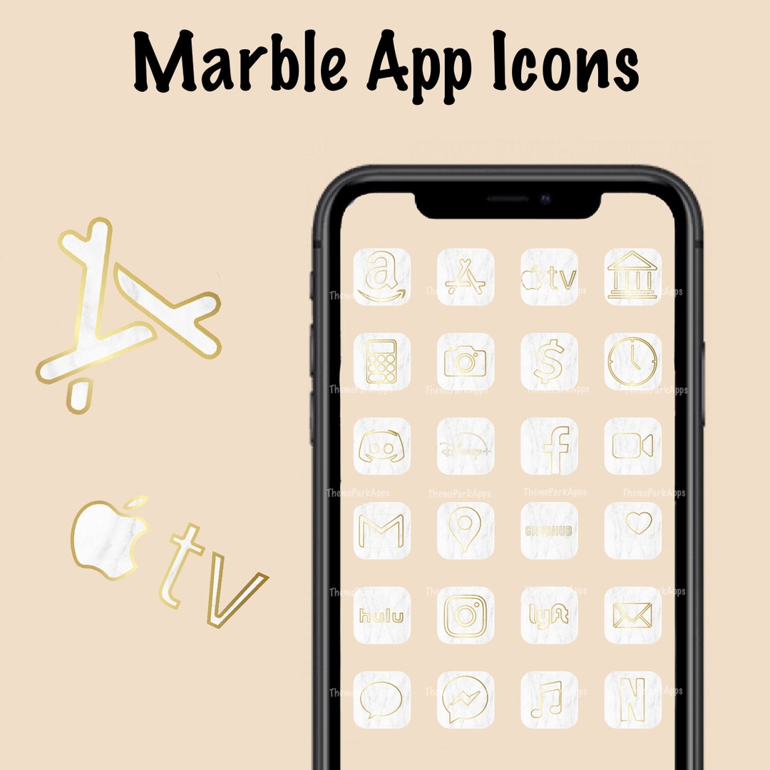 Marble and Gold Theme Icons for Ios 14 - Etsy