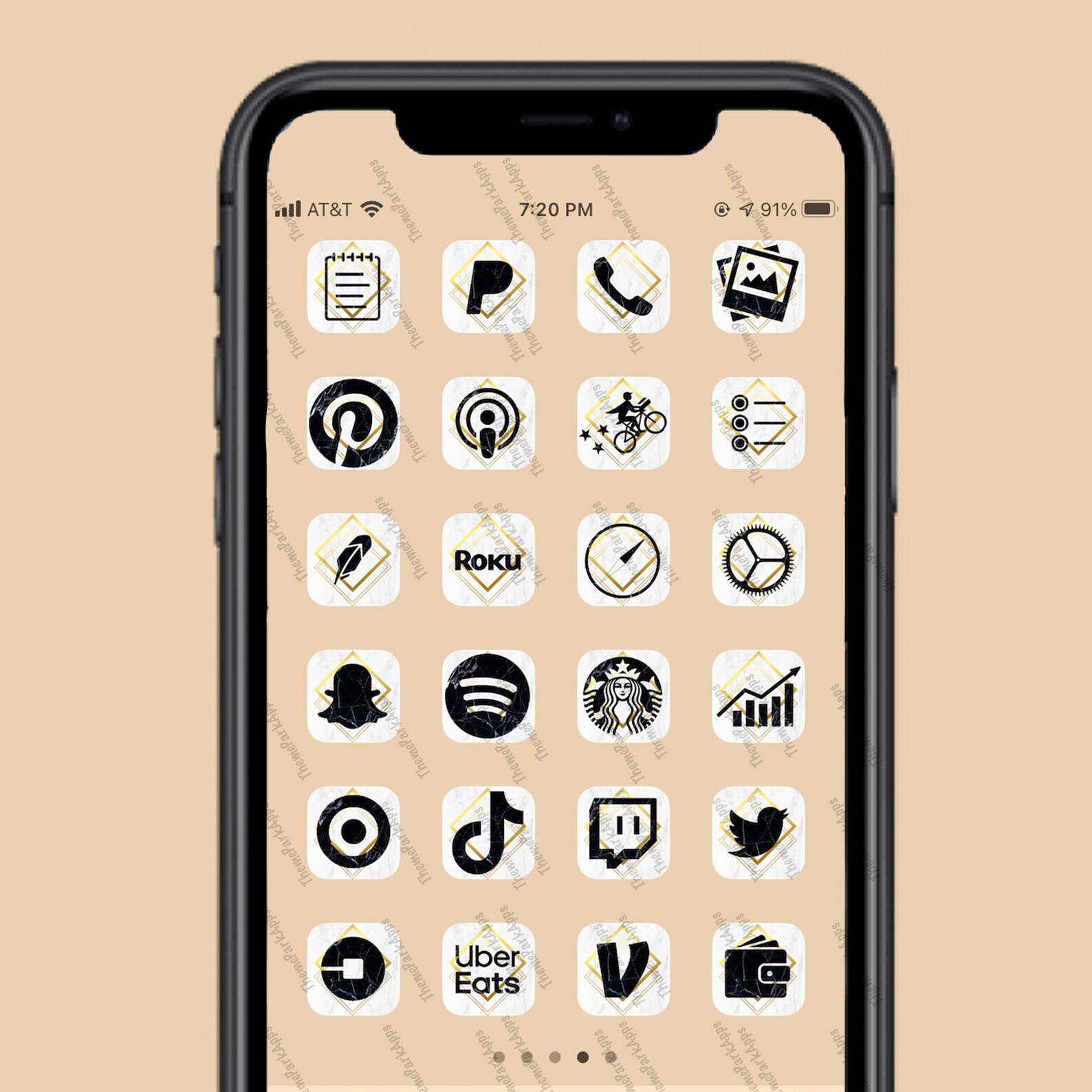 Gold and Marble iPhone Icons - Etsy