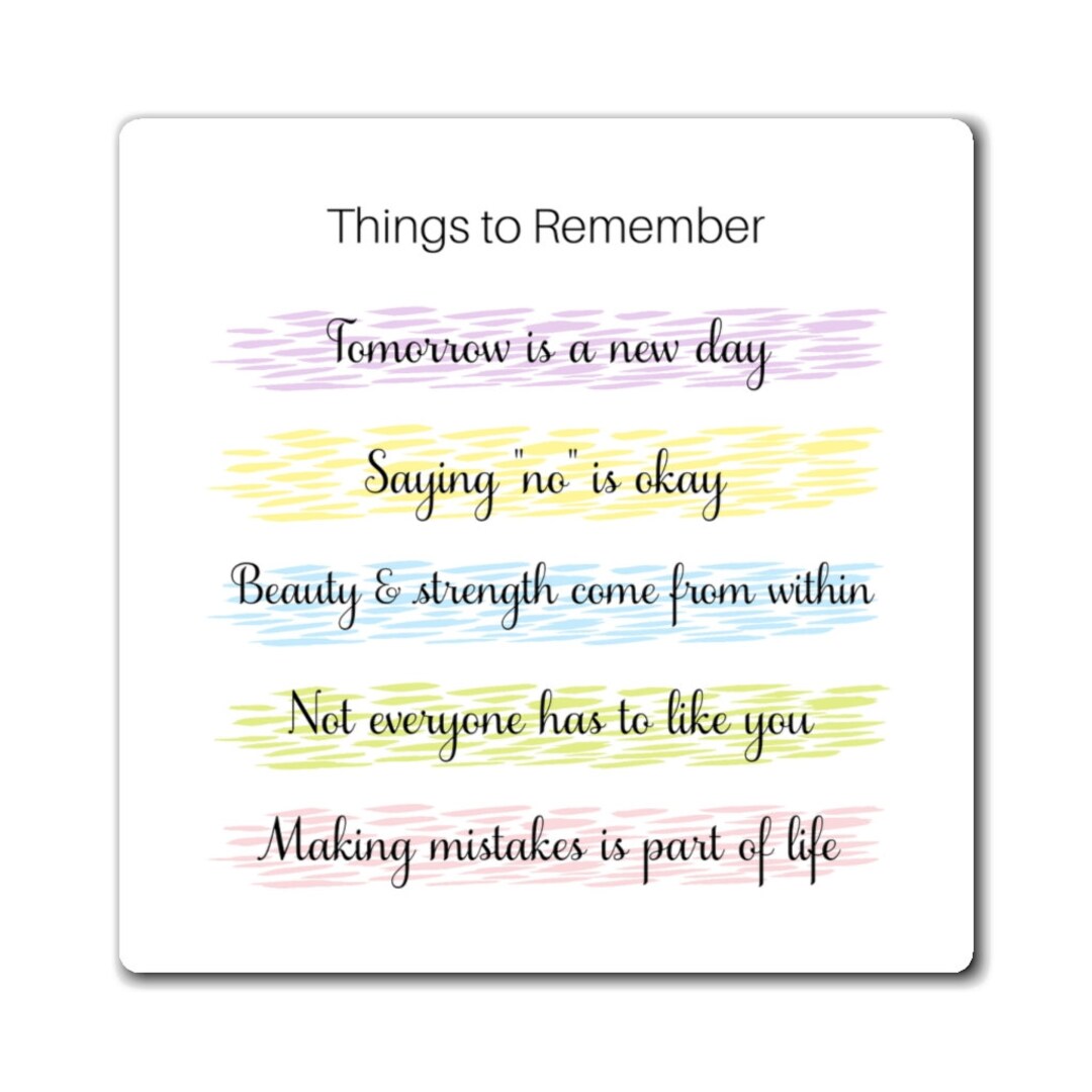 Mental Health Things to Remember Magnets, Inspirational Quote, Mental ...