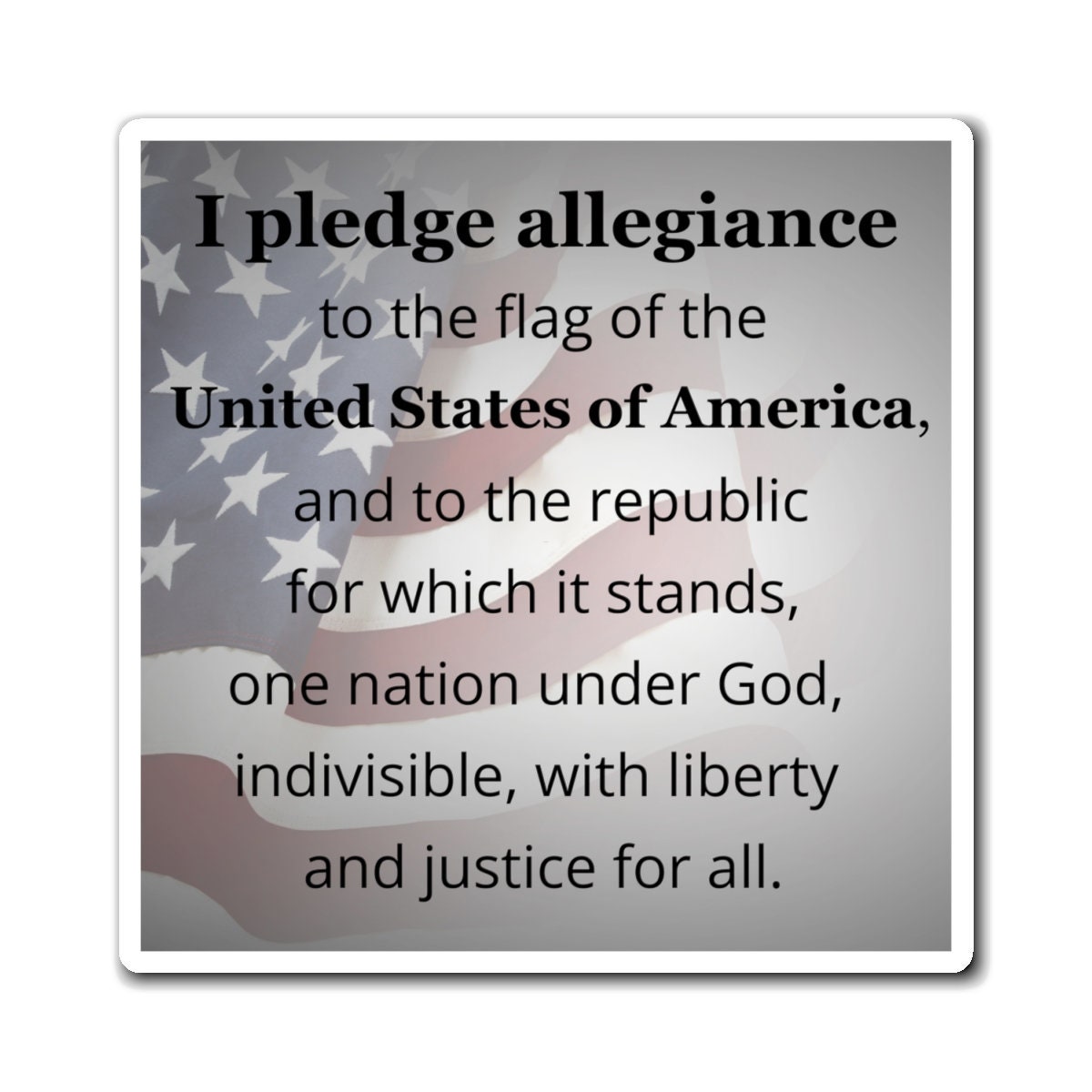 Patriotic Pledge of Allegiance Magnet, American Flag Design ...