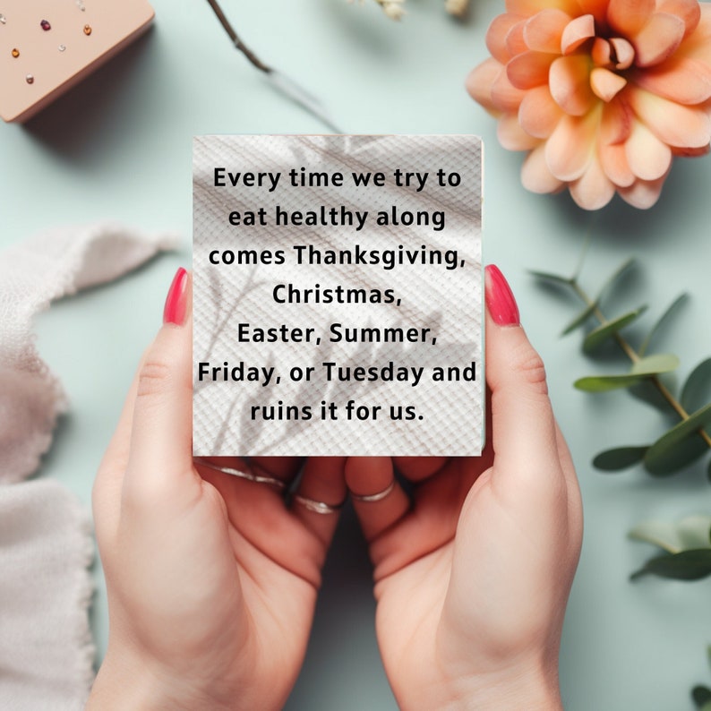 Witty Eating Healthy Quote Magnet, Amusing Kitchen Magnet, Light ...